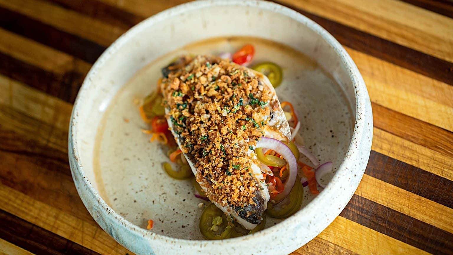 Grilled Pompano and Pickled Peppers Recipe - Exmark's Backyard Life